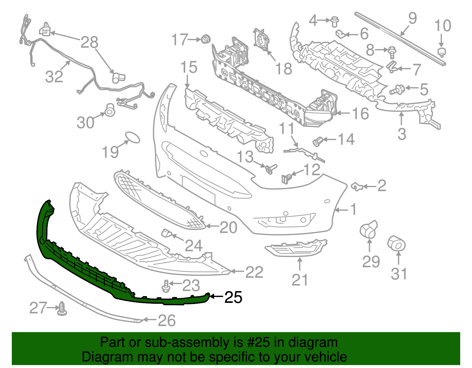 2015-2018 Ford Focus Valance Panel F1EZ17626A | NewAutoParts.com