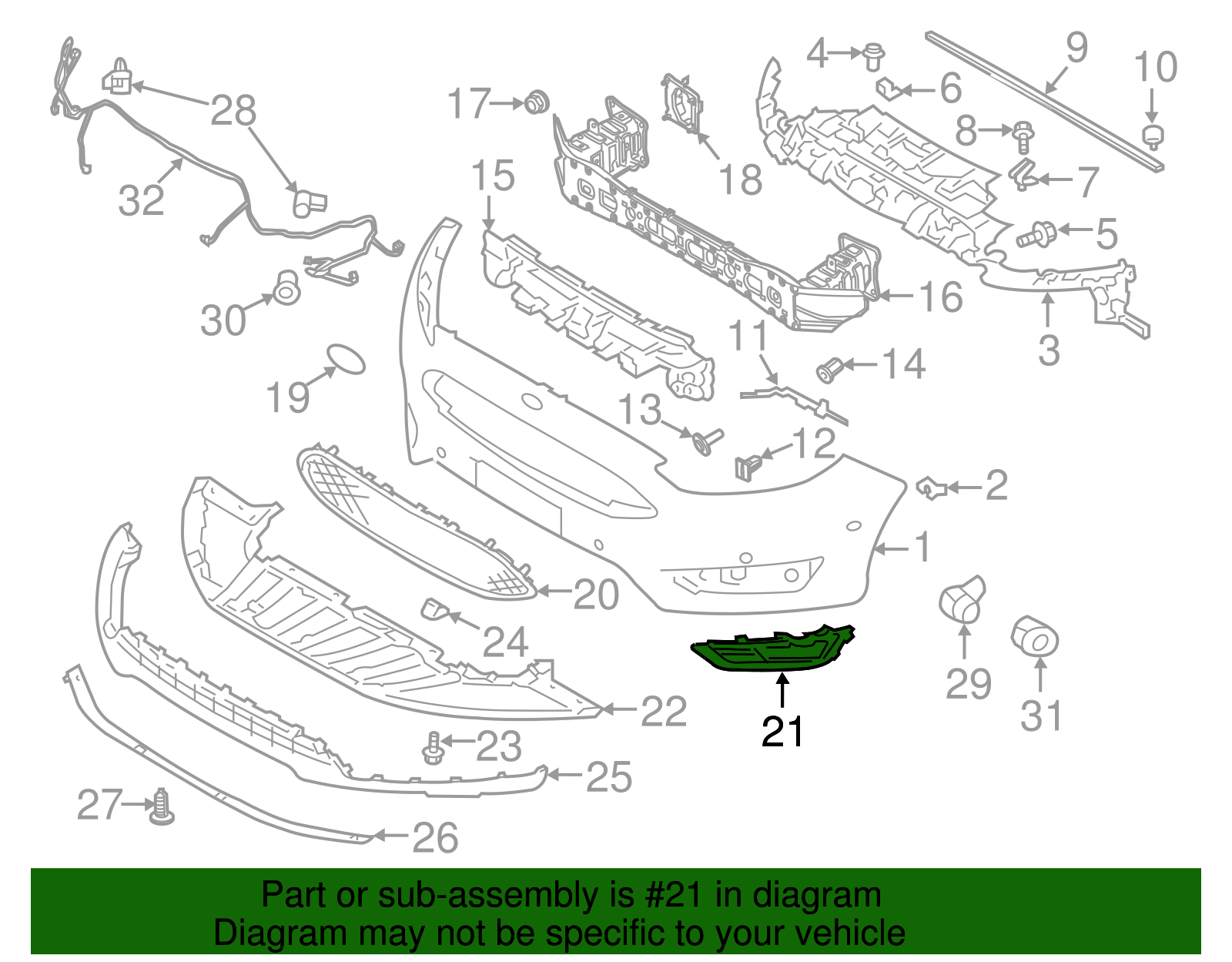 F1EZ-15266-G - Outer Grille 2015-2018 Ford Focus | Big 3 Auto Parts