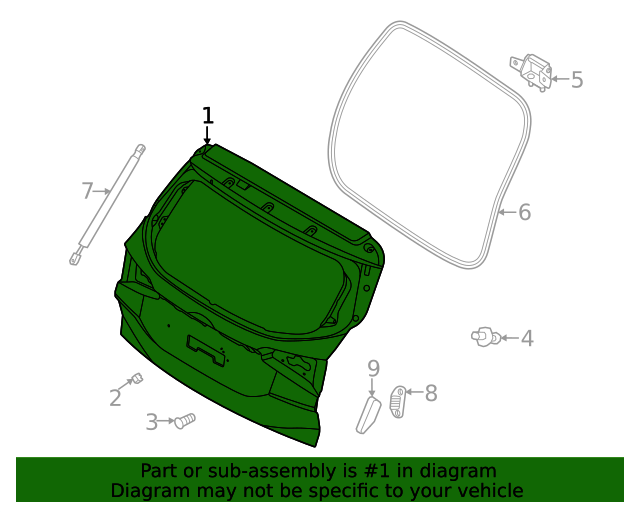 72800-Q5030 - Lift Gate 2021-2022 Kia Seltos | Kia.Parts Store