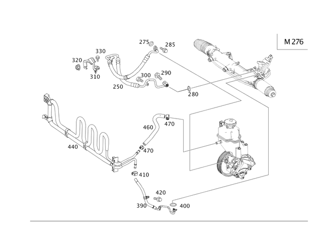 204-460-88-24-64 - High-Prs Expansion Hose Mercedes-Benz USA Parts