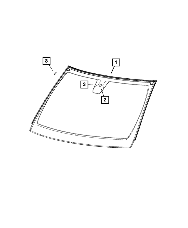 2016-2025 Mopar Shipping Assembly - 30 Lite Glass Windshield 55112845AE ...