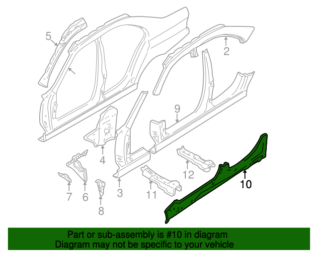 41118208915 - 1997-2003 BMW Side Member (41-11-8-208-915) | BMW of ...