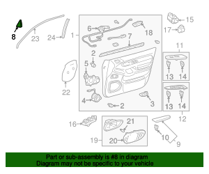 2003-2009 Lexus GX470 Door Mirror Trim Ring 67491-60080 ...