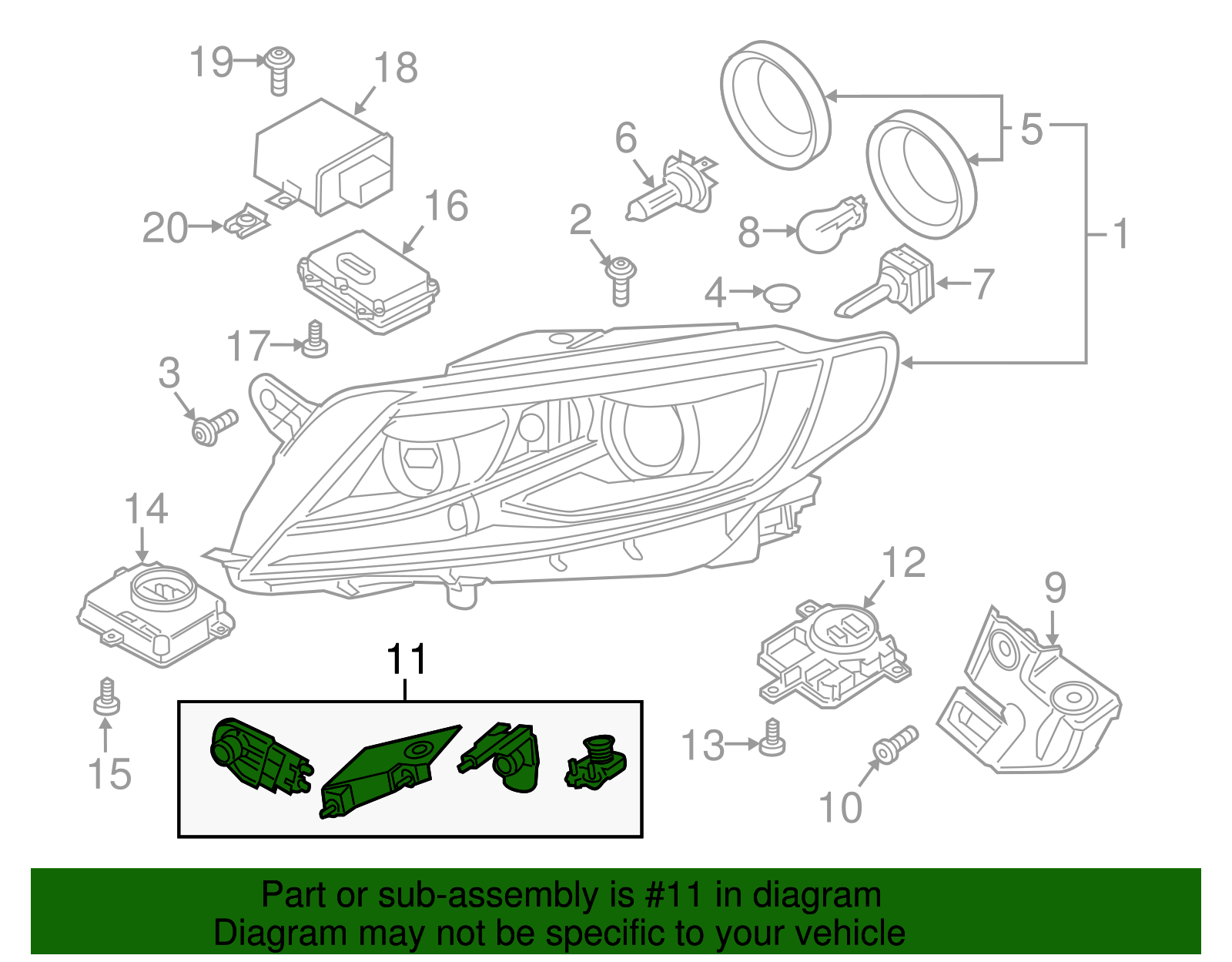 3C8-998-225-A - Repair Kit 2013-2017 Volkswagen CC | Volkswagen Parts ...