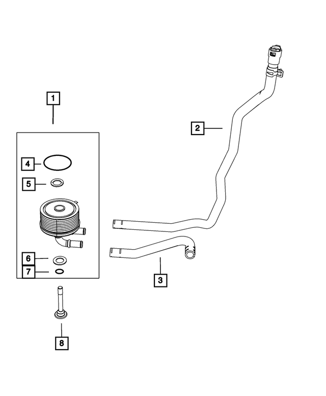 MOPAR GENUINE OIL COOLER RETURN HOSE - 68073482AA - 68073482AA | Mopar ...