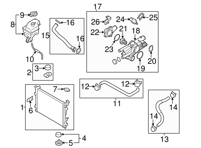 25310-3S051 - Radiator 2011-2013 Kia Optima | Kia.Parts Store