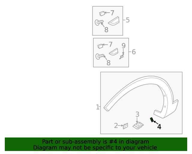13357-06017K - Wheel Opening Molding U-Nut 2017-2024 Kia | Kia.Parts Store
