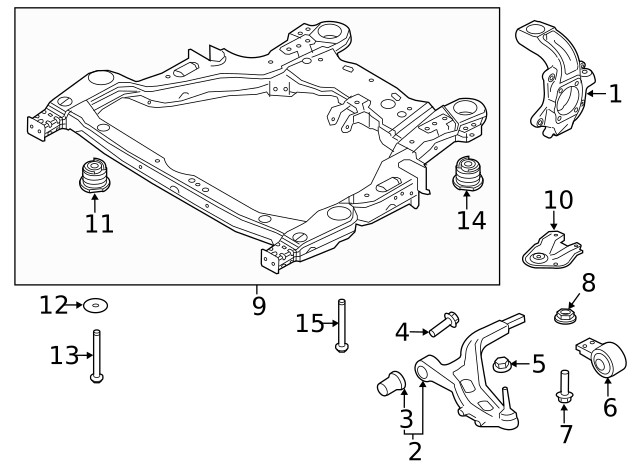 2013-2019 Ford Engine Cradle jg1z5c145a | TascaParts.com