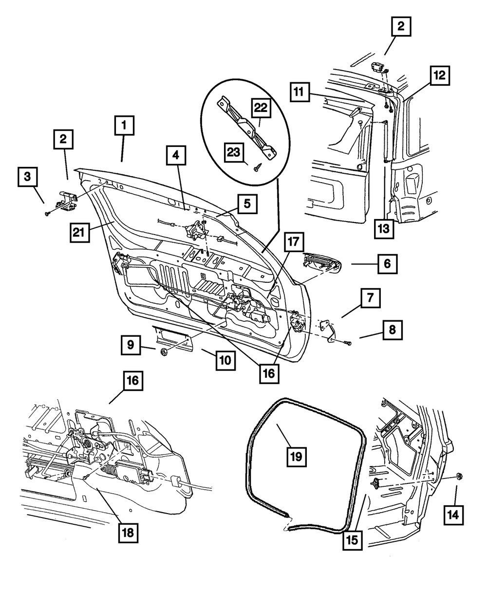 2001-2004 Jeep Grand Cherokee Lift-Gate Strut Support, Right 55137022AC ...