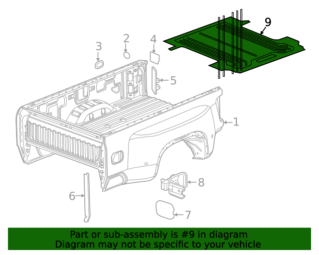 2020-2024 GMC Bed Mat W\\/Gmc Logo 84634079 | GMPartsDirect.com