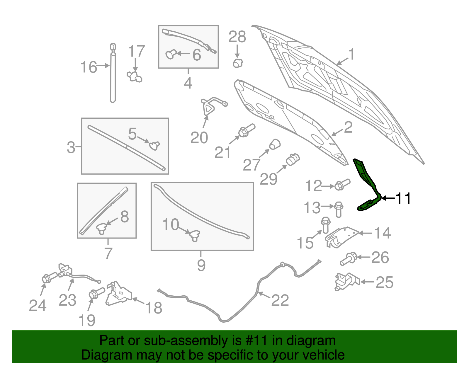 2010-2019 Lincoln MKT Hood Hinge AE9Z-16796-A | Retail Performance Auto ...