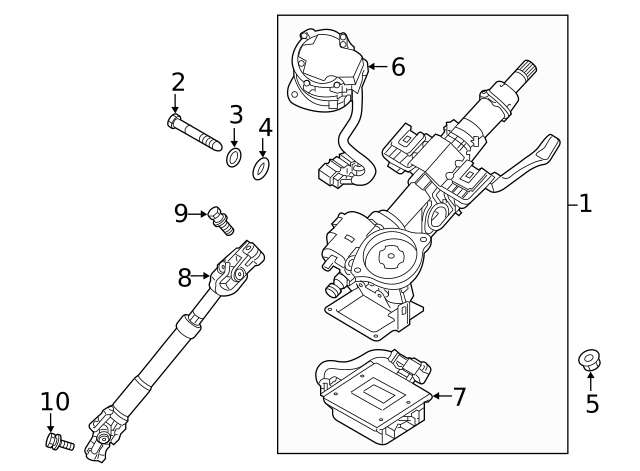Genuine Steering Column for 2018-2021 Hyundai Kona | Part# 56310-J9030 ...