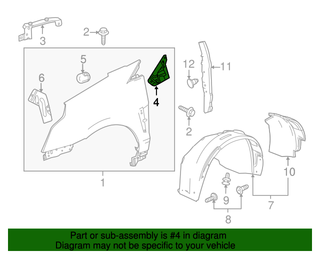 2010-2016 Cadillac SRX Fender Rear Bracket - Driver's Side (LH ...