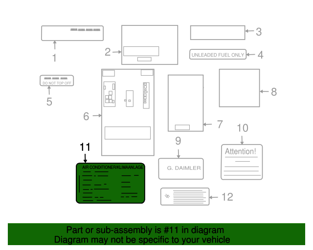 203-817-13-20 - AC Label 2003-2005 Mercedes-Benz | Mercedes-Benz USA Parts