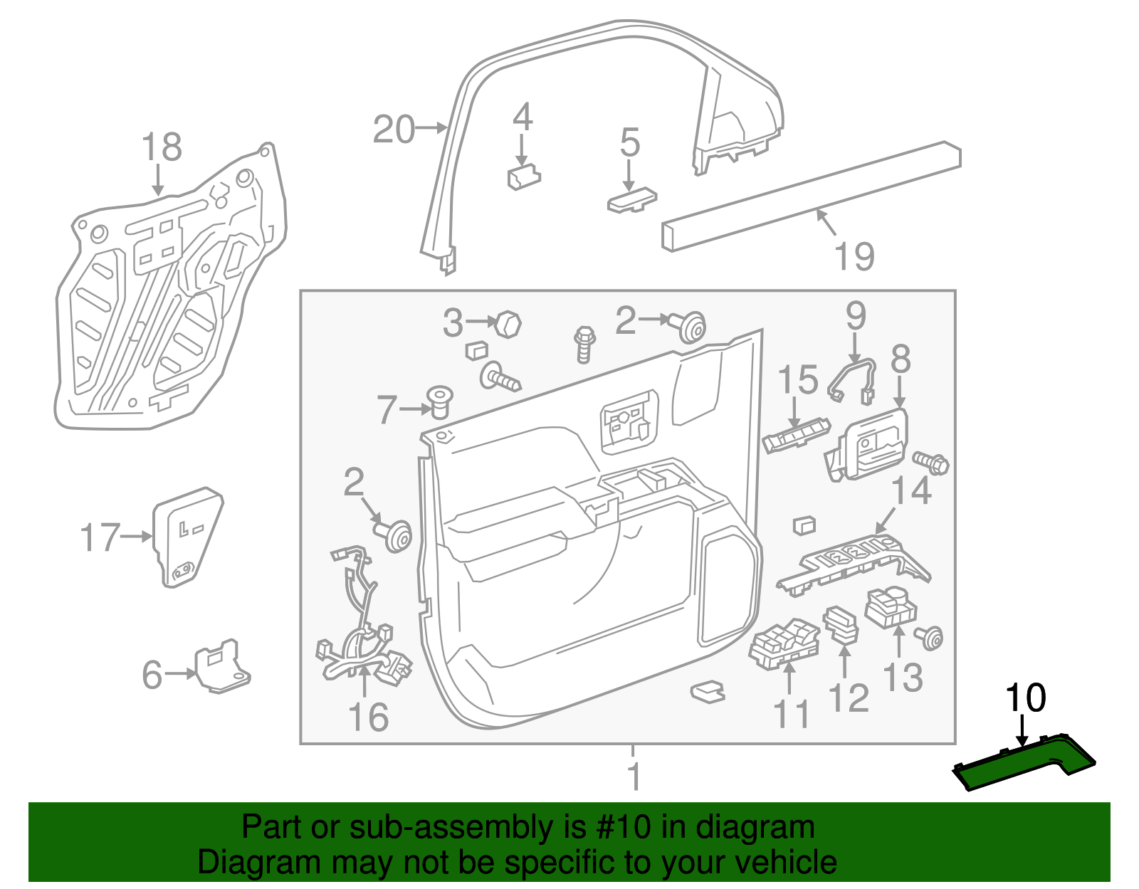 2014-2019 GM Trim Asm-Frt S/D A/Rst Cvr Synthesis 23291504 | GM Parts ...