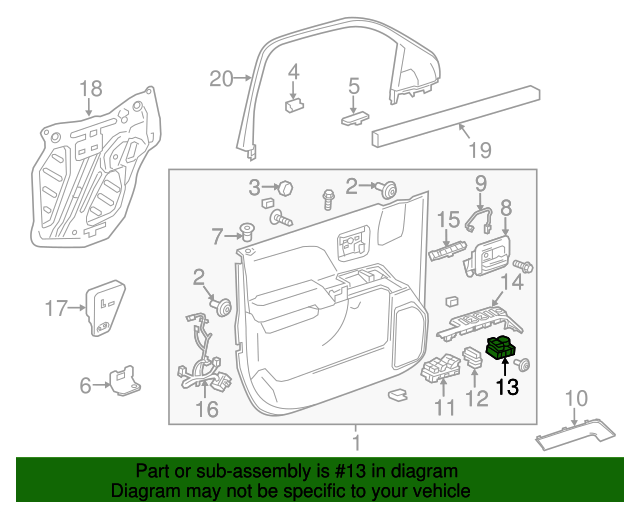 2014-2020 GM Black Carbon Metallic Door Mirror Remote Control Switch ...