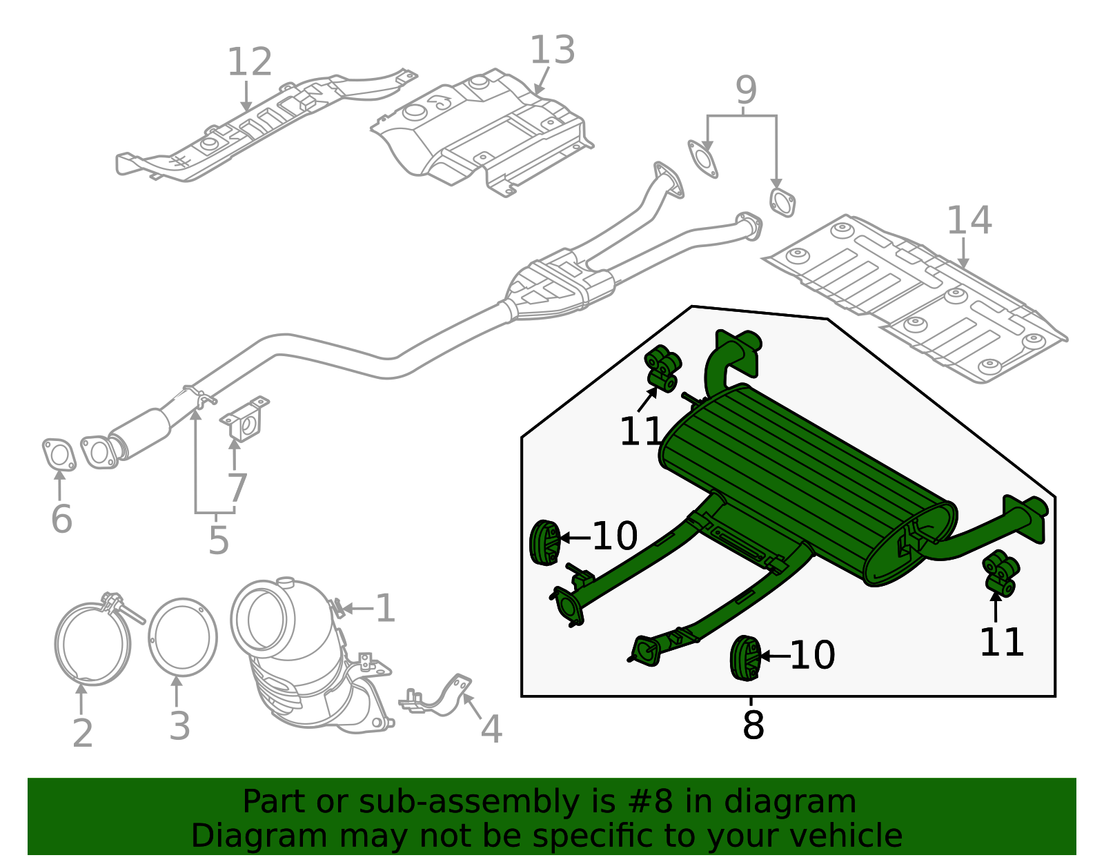 28710-T6100 - 2021-2024 Genesis GV80 - Muffler & Pipe | Conicelli Hyundai