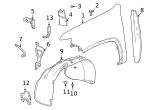 2020-2023 Chevrolet Front Passenger Side Fender Front Bracket 84629495 ...