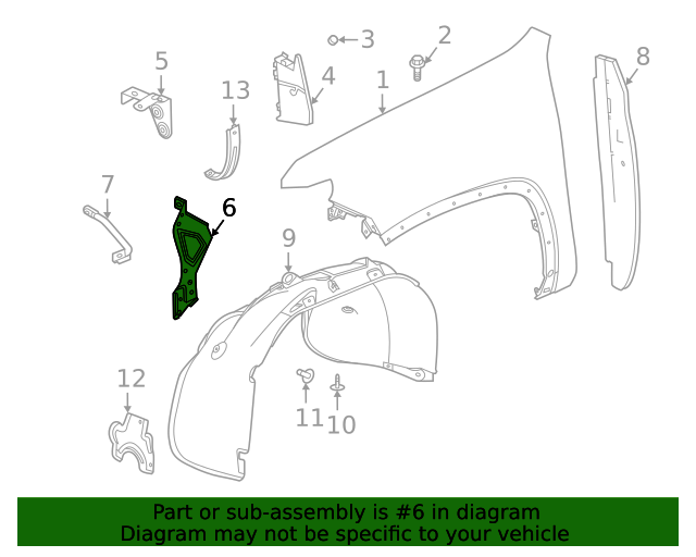 2020-2024 Chevrolet Front Passenger Side Fender Front Bracket 84629495 ...