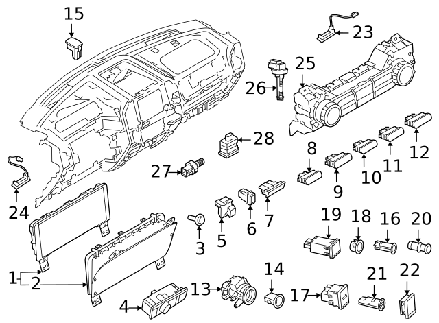 Genuine OEM Ford Part - Dash Control Unit ML3Z-19980-K | Genuine OEM ...