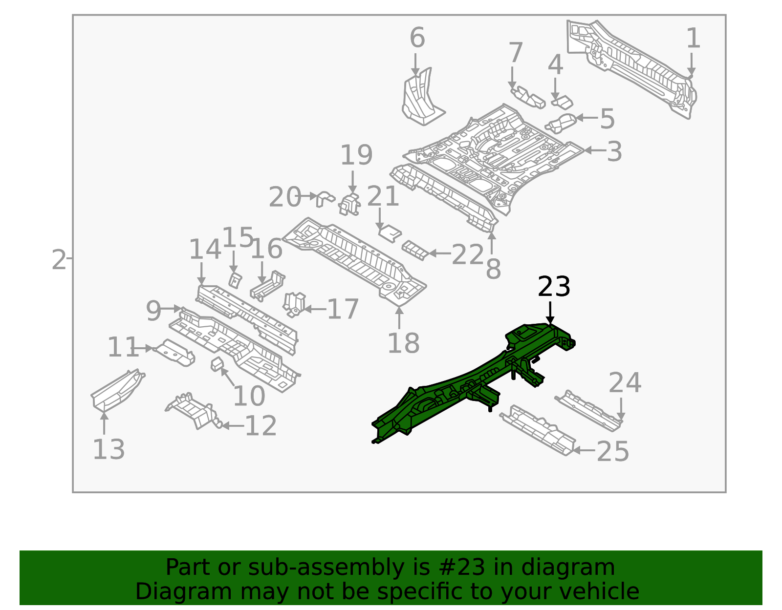Hyundai - 65720-P0000 - Rear Rail Assembly - 2022-2024 Hyundai Tucson ...