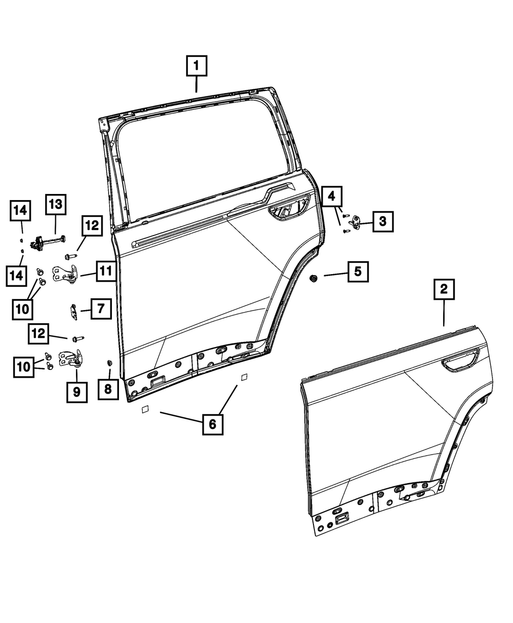2025 Jeep Wagoneer S Rear Door, Right 68578950AE | Mopar.com National ...