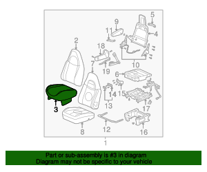 19128192 - Medium Neutral Front Seat Cushion Cover 2009-2023 GM ...