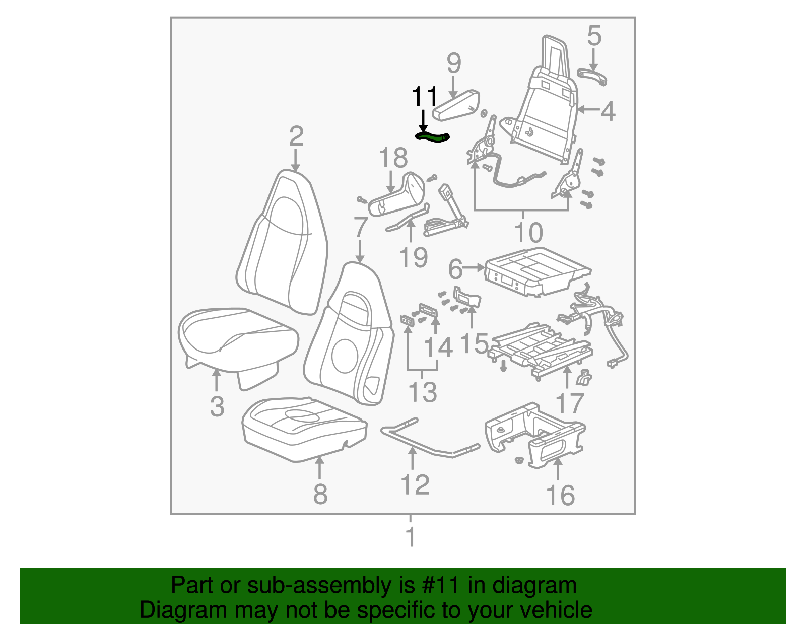 2003-2025 GM Seat Adjustment Handle 88979775 GM | GMPartsDirect.com
