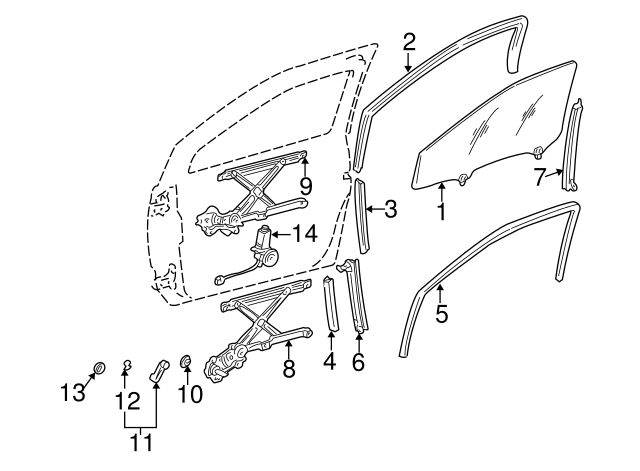 68101-08030-83 - Door Glass - 1998-2003 Toyota Sienna | OEM Genuine ...