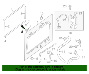 2013-2020 Nissan Radiator Assembly Bolt 01121-N6181 | TascaParts.com