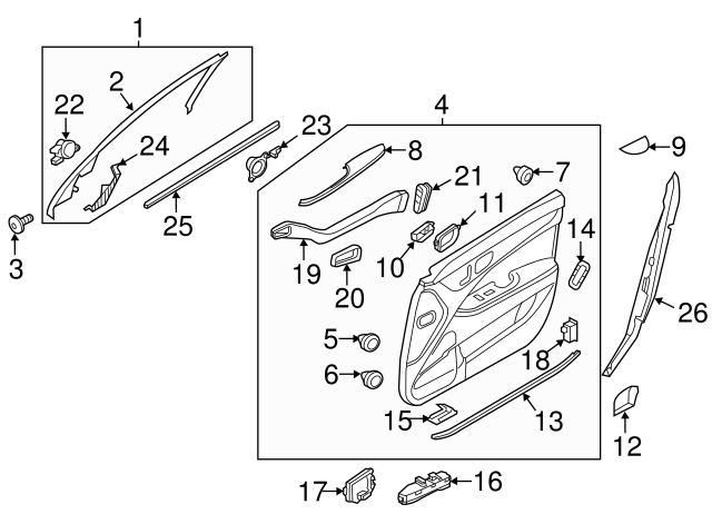 2014 Hyundai Equus Door Trim Panel 82306-3NIG0-RN4 | OEM Parts Online