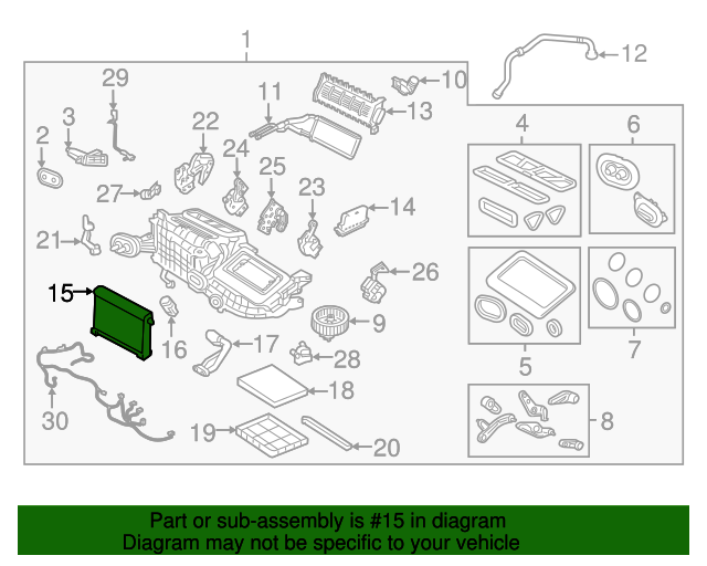 LR093043 - Evaporator Core - 2018-2020 Land Rover Range Rover Velar ...