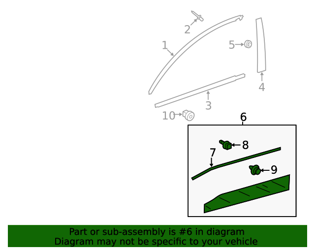 75074-0R070 - Lower Molding - 2019-2024 Toyota | OEM Genuine Toyota Parts