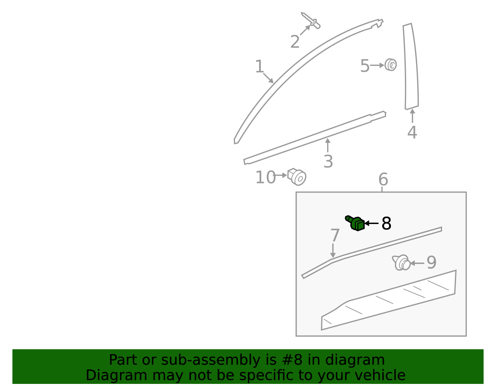 1998-2025 Toyota Lower Molding Retainer 75392-33020 | Toyota Parts Center