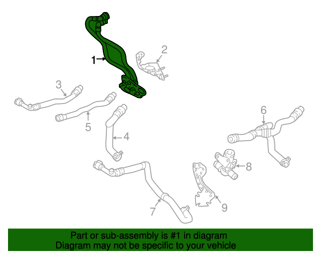 32138001 - HVAC Heater Hose Assembly 2016-2022 Volvo | AutoNation Parts