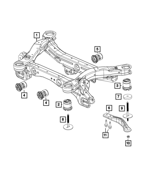Rear Suspension and Cradle for 2019 Jeep Cherokee | Mopar Online Parts