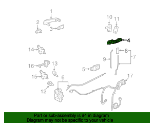 20910591 - Passenger Side Outside Door Handle Bracket 2006-2017 GM ...