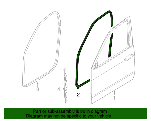 51767317852 - 2015-2019 BMW X6 Door Weather-Strip (51-76-7-317-852 ...