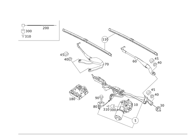 211-820-02-44 - Wiper Arm 1994-2009 Mercedes-Benz | Mercedes-Benz USA Parts