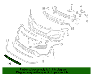 2013-2016 Hyundai Santa Fe Sport Lower Grille 86561-4Z000 | OEM Parts ...