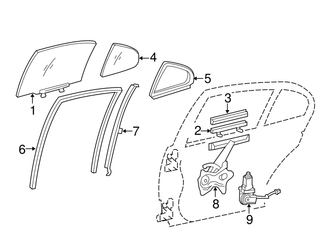 67408-30231 - Door Window Division Bar 2013-2020 Lexus ...