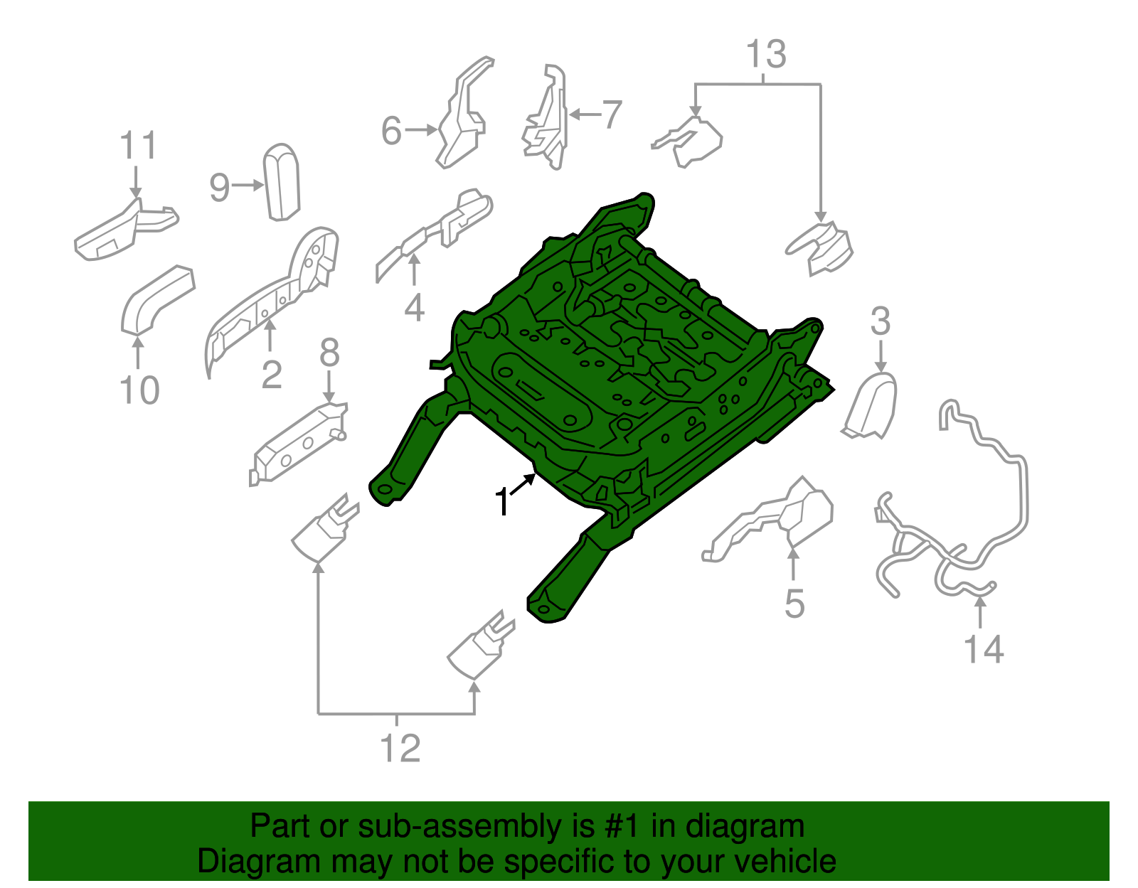 2013-2020 Nissan Pathfinder Seat Adjuster 87301-3KE8A | Bill Kay Nissan ...