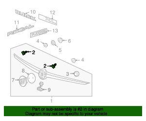 2014-2017 Buick Regal Rear Closure Center Applique Clip 11546387 ...