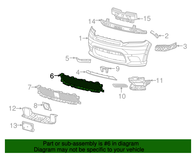 2018-2020 Dodge Durango Lower Grille 68320617AA | TascaParts.com