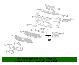 2018-2019 Dodge Durango Outer Grille - Driver's Side (LH) 68307813AA ...