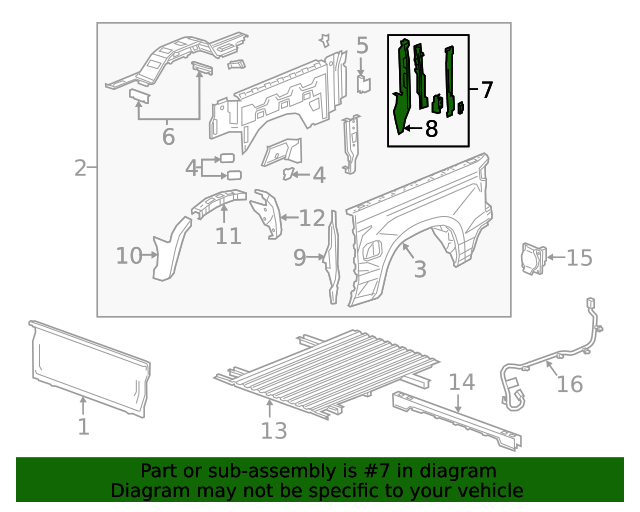 2019-2023 Chevrolet Driver Side Truck Bed Panel 84513520 GM ...