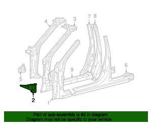 1997-2001 Toyota Camry Hinge Pillar Gusset 61145-AA010 | Toyota Parts