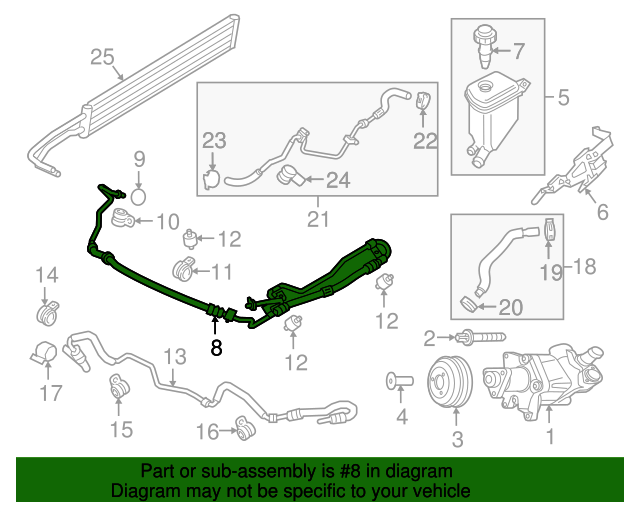 2014-2016 Porsche Panamera Pressure Hose 970-347-243-08 | Porsche Marin