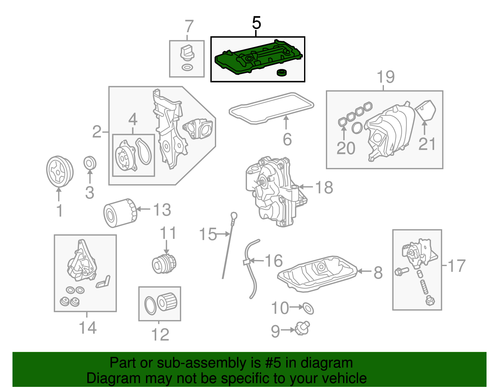 2009-2019 Toyota Valve Cover 11201-0T010 | Toyota Parts Center