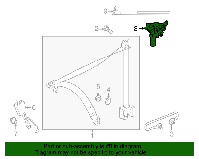 207-860-02-82 - Seat Belt Height Adjuster 2010-2017 Mercedes-Benz ...